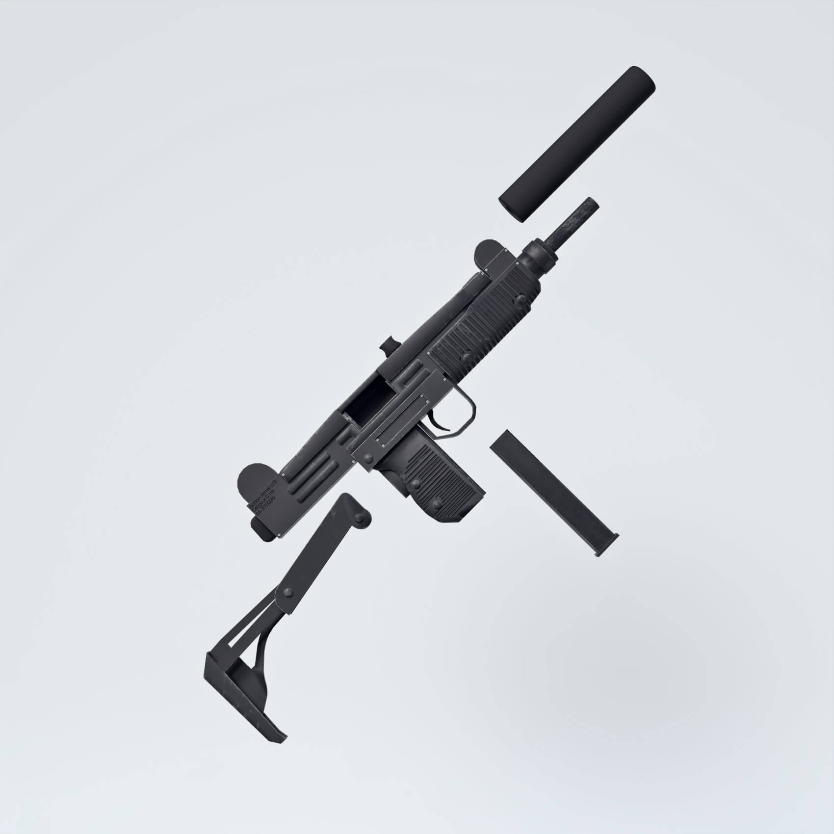 Uzi Submachine Gun for G8F - Daz Content by Loriel