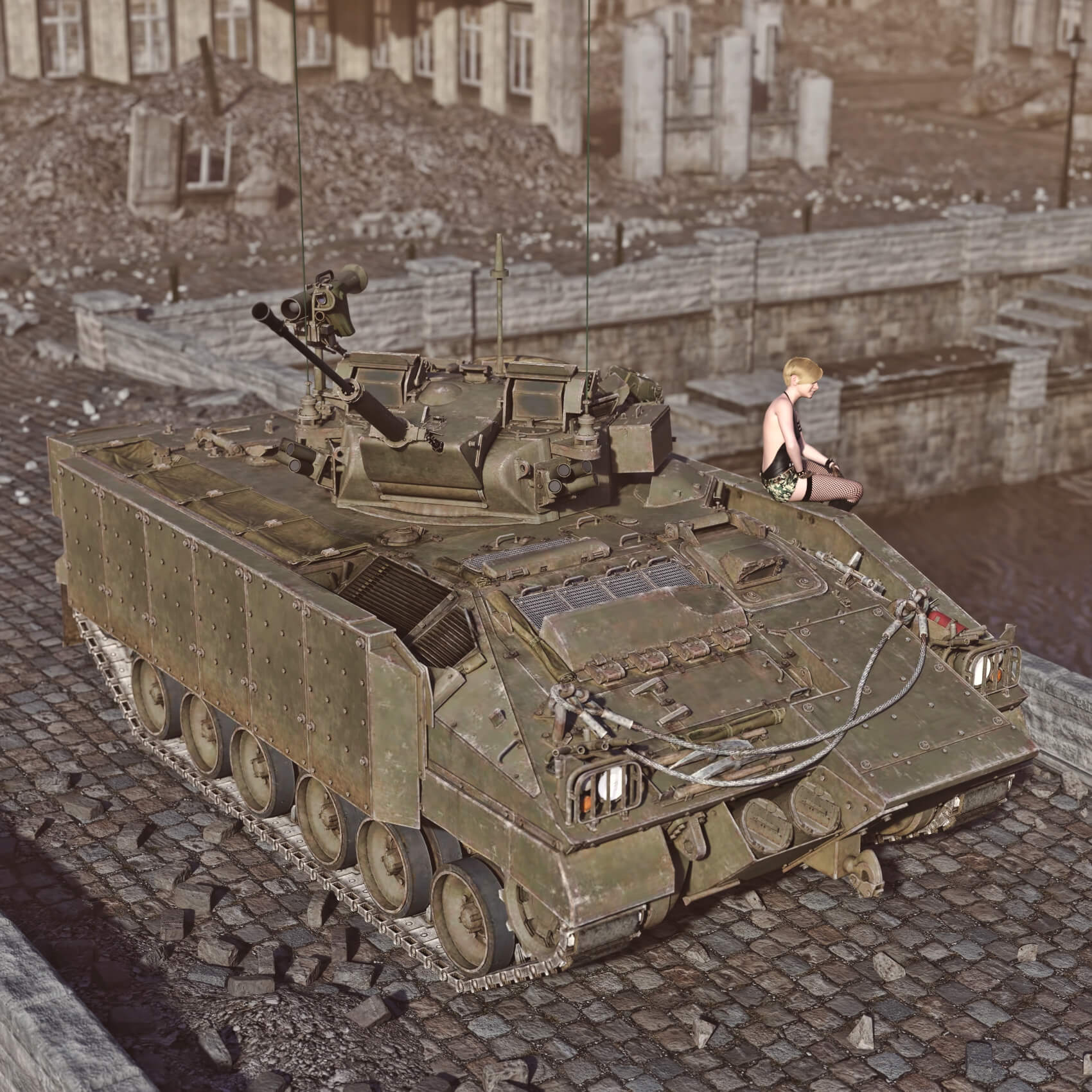 Warrior Aiv Vehicle for DAZ3D - Daz Content by Loriel