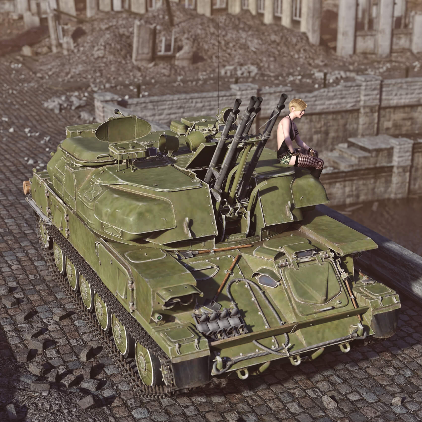 Zsu Shilka Anti Aircraft Vehicle for DAZ3D - Daz Content by Loriel
