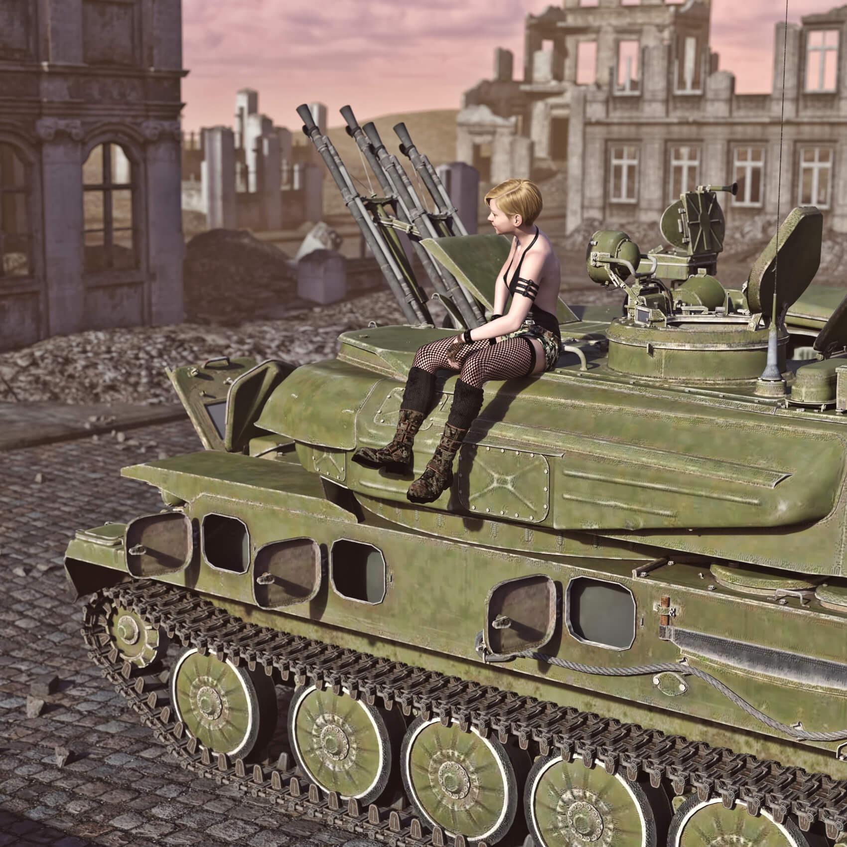 Zsu Shilka Anti Aircraft Vehicle for DAZ3D - Daz Content by Loriel