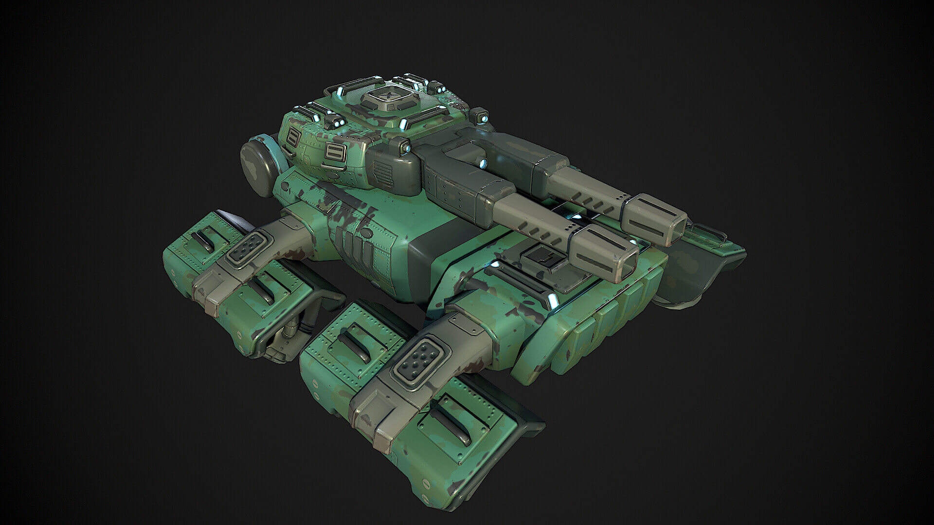 Stylized Sci-Fi Space Tank 1 3D Model by lorong1224