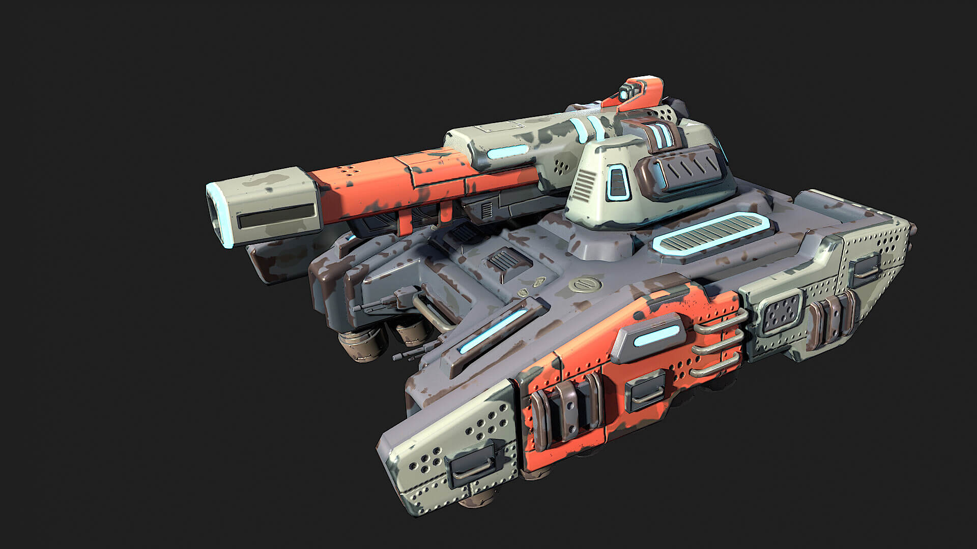 Stylized Sci-Fi Space Tank 3D Model by lorong1224