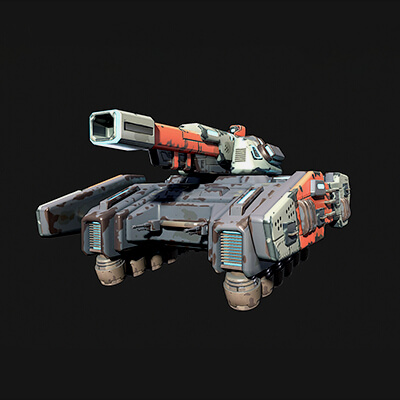 Stylized Sci-Fi Space Tank 3D Model by lorong1224