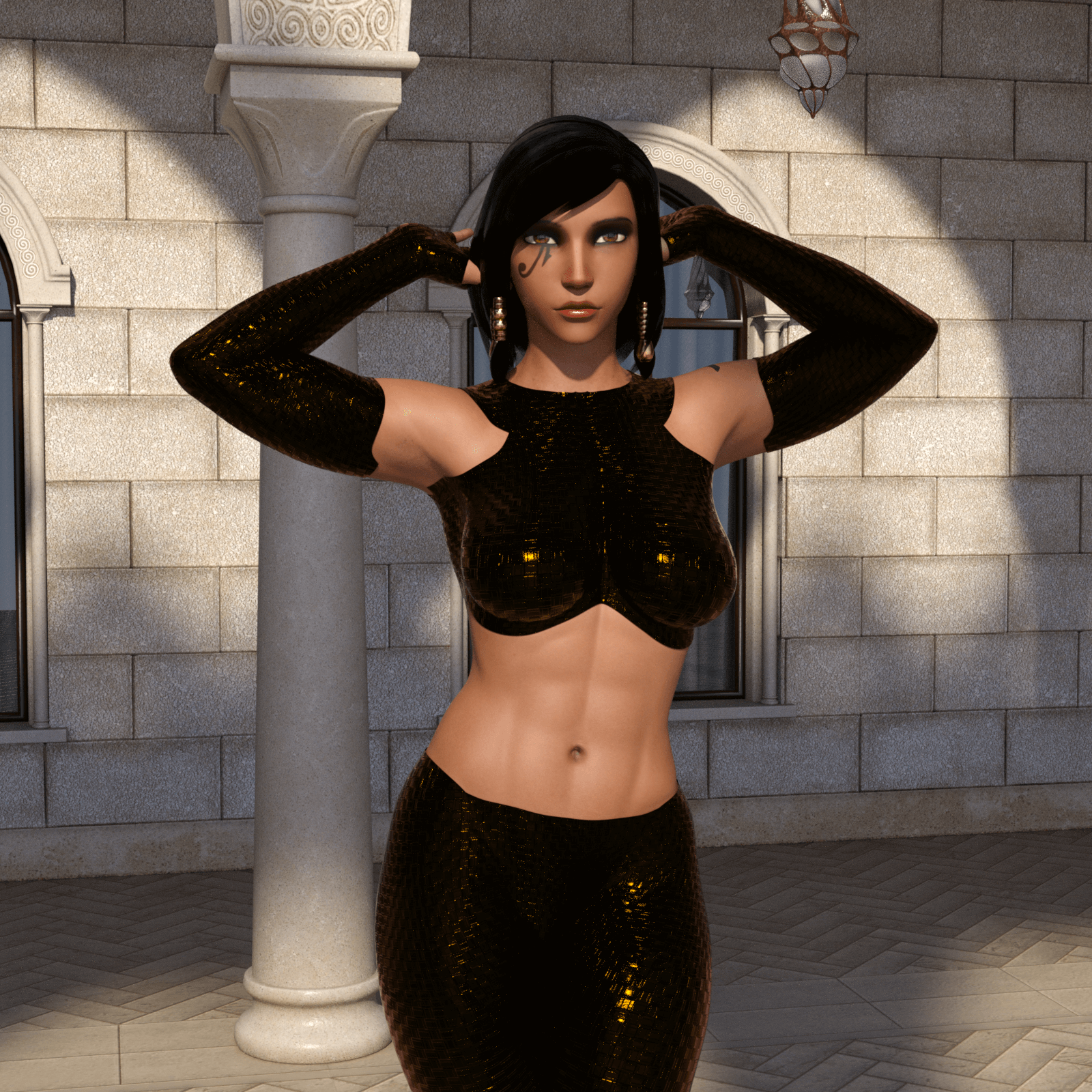 Pharah in Gold 3D Render | RenderHub Gallery