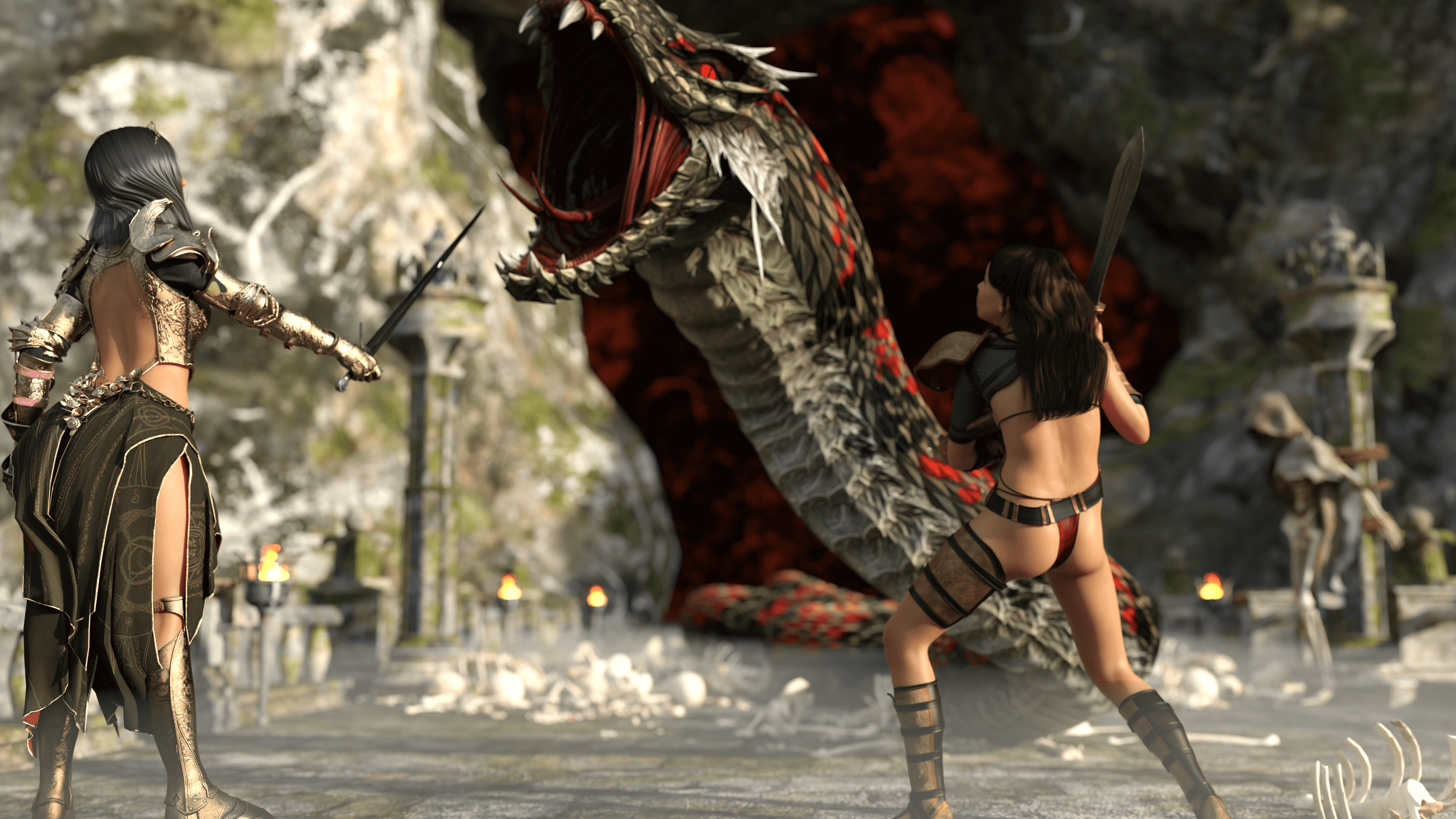 Swords, Sorcery & Snakeskin Shoes 3D Render