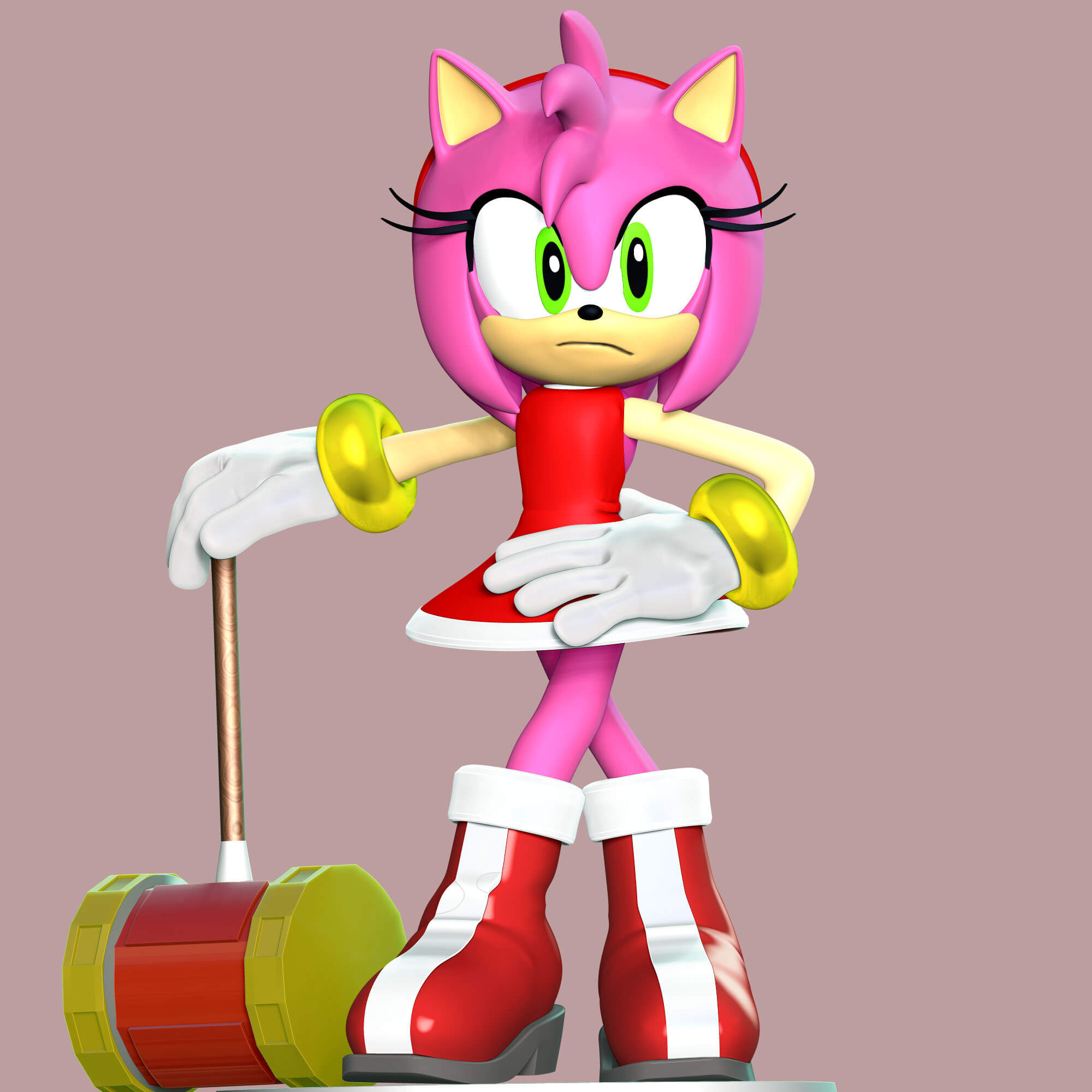 Amy Rose the Hedgehog 3 Fan Art - 3D Model by lovemodel
