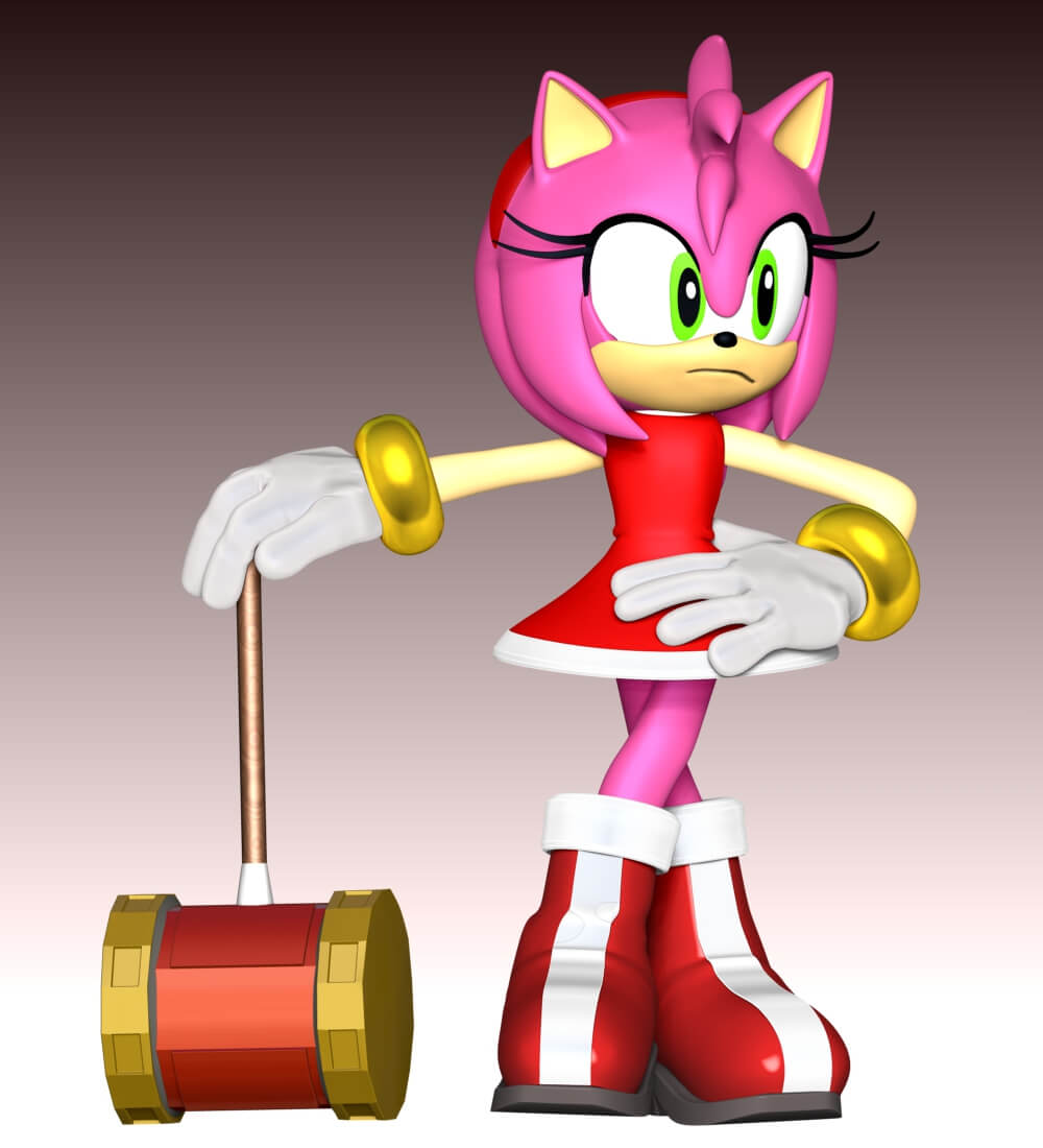 Amy Rose the Hedgehog 3 Fan Art - 3D Model by lovemodel