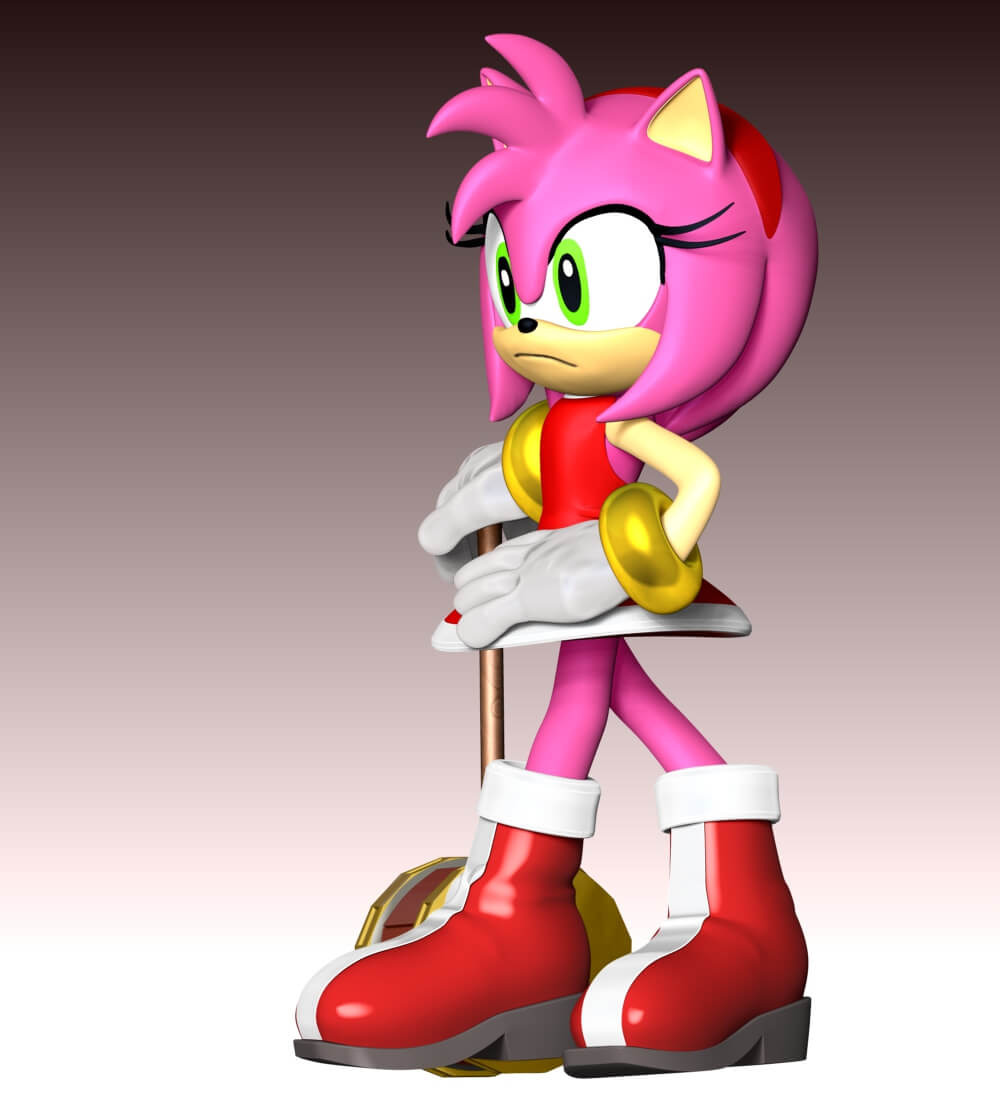 Amy Rose the Hedgehog 3 Fan Art - 3D Model by lovemodel