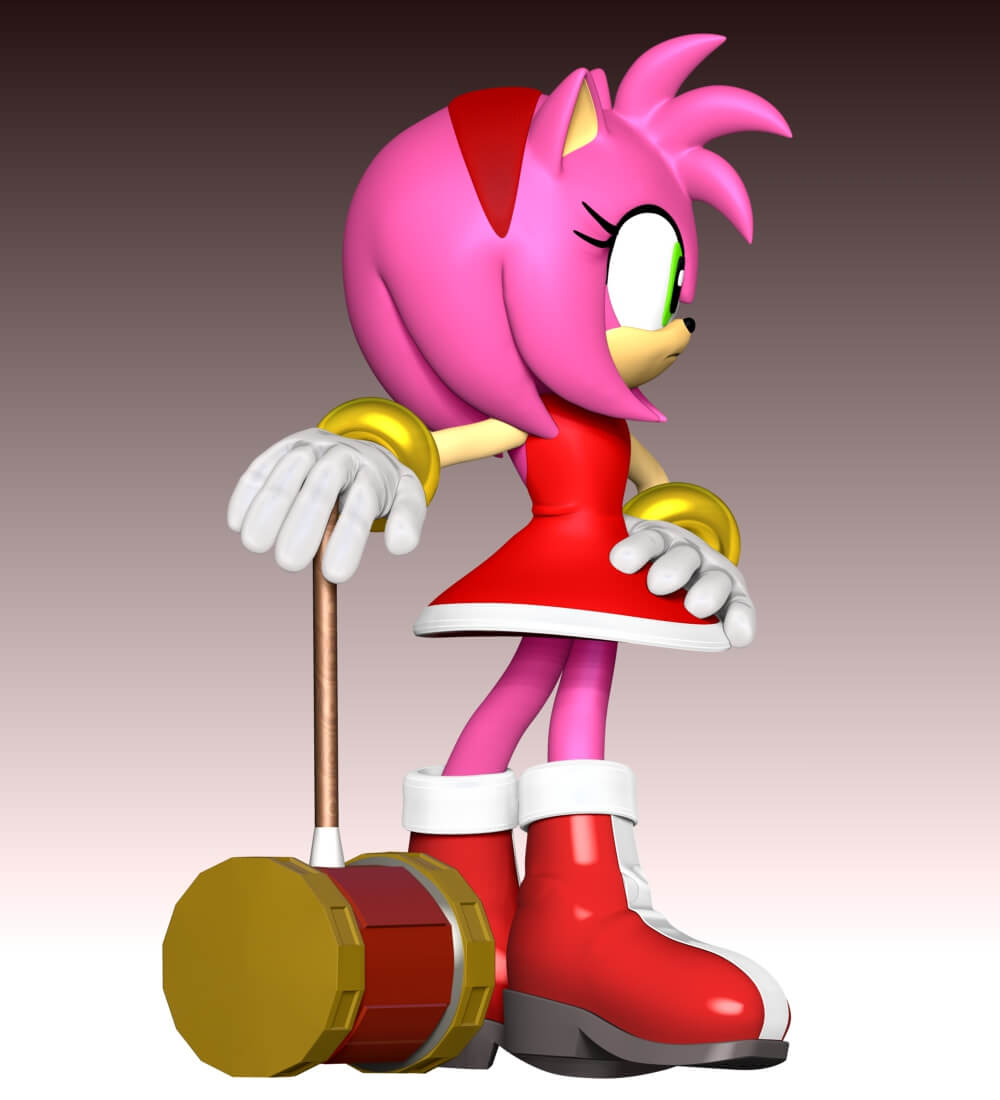 Amy Rose the Hedgehog 3 Fan Art - 3D Model by lovemodel