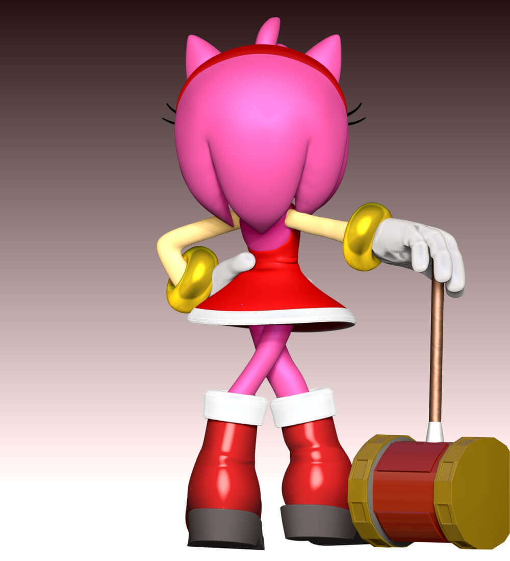Amy Rose the Hedgehog 3 Fan Art - 3D Model by lovemodel