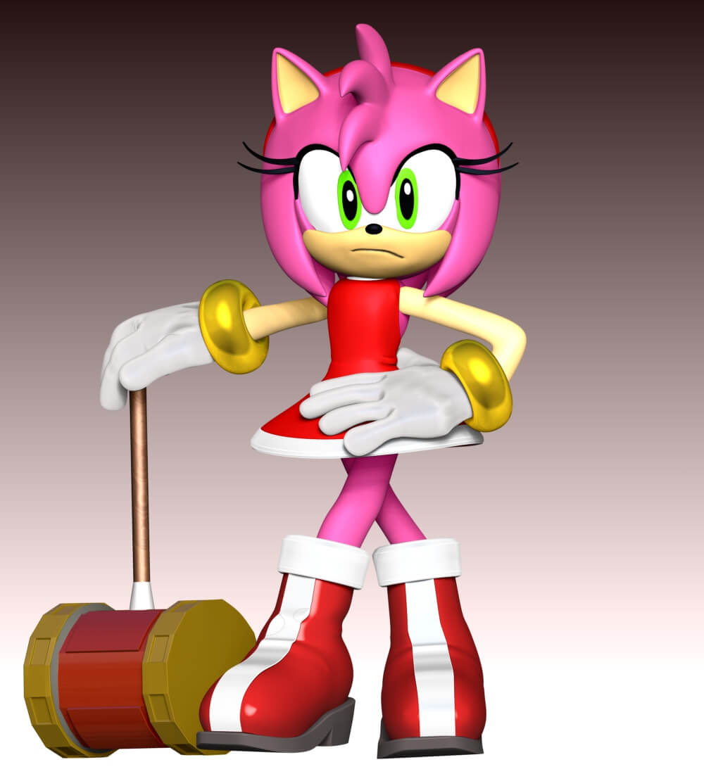 Amy Rose the Hedgehog 3 Fan Art - 3D Model by lovemodel