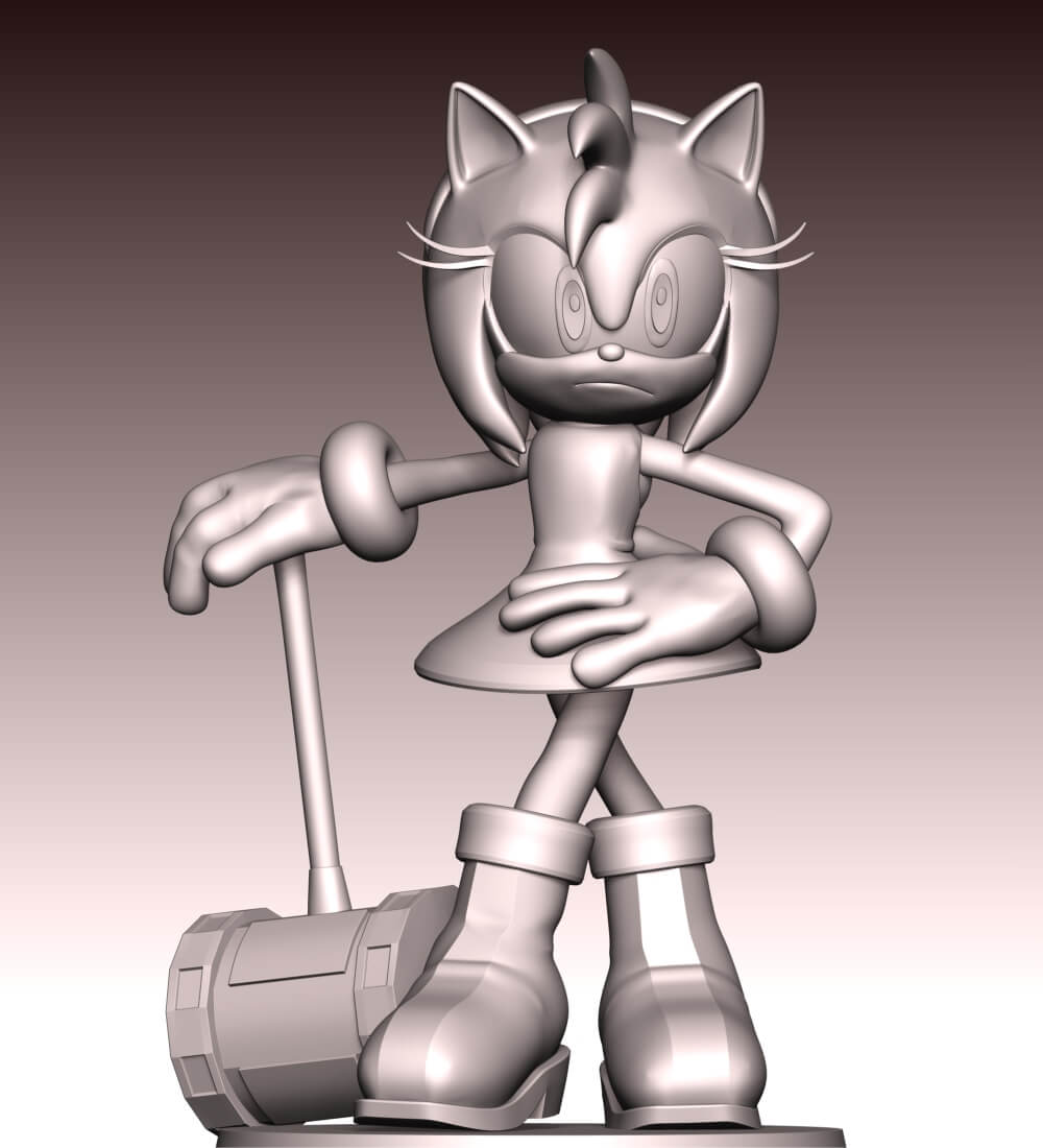 Amy Rose the Hedgehog 3 Fan Art - 3D Model by lovemodel