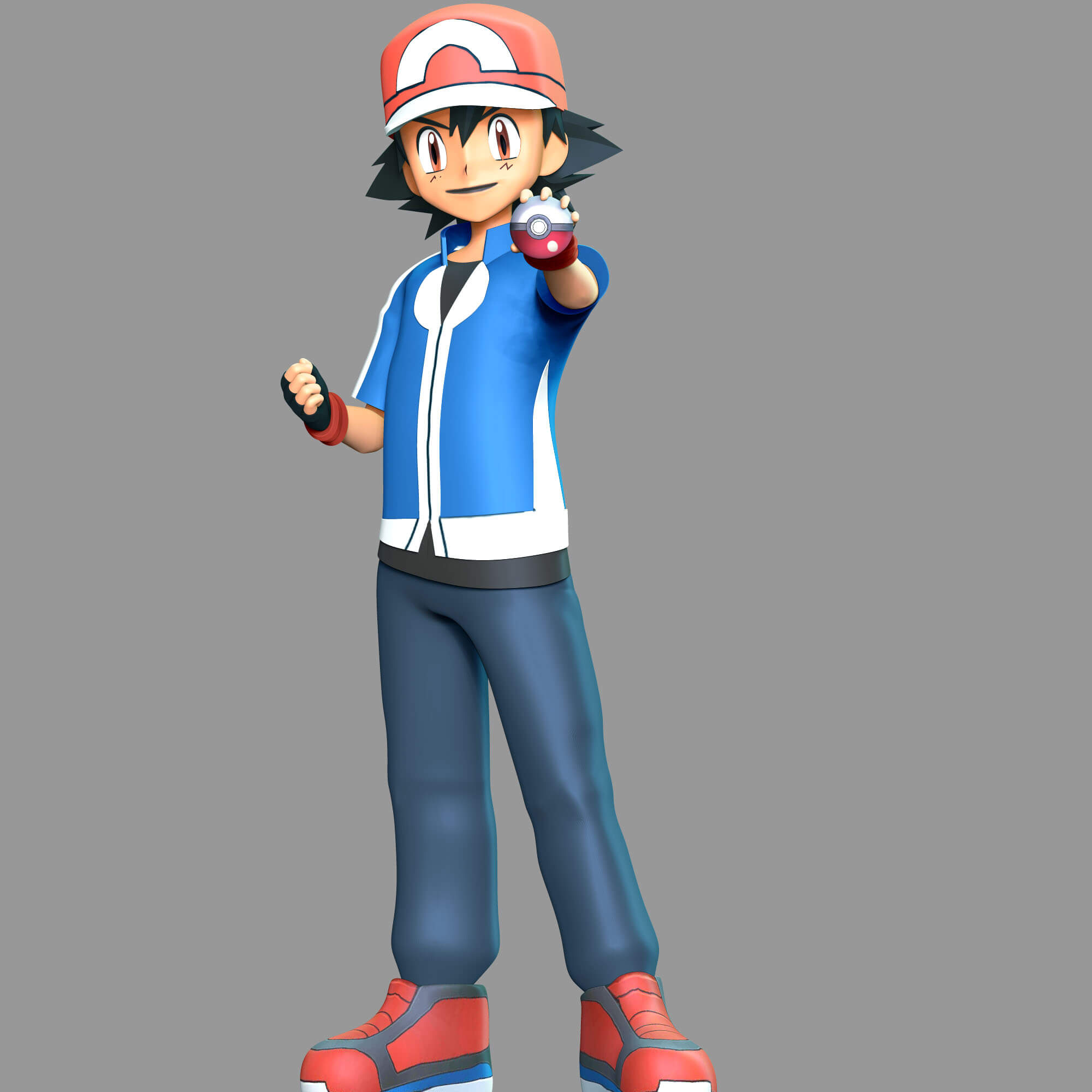 Ash Ketchum - Satoshi Pok Mon 3D Model by lovemodel
