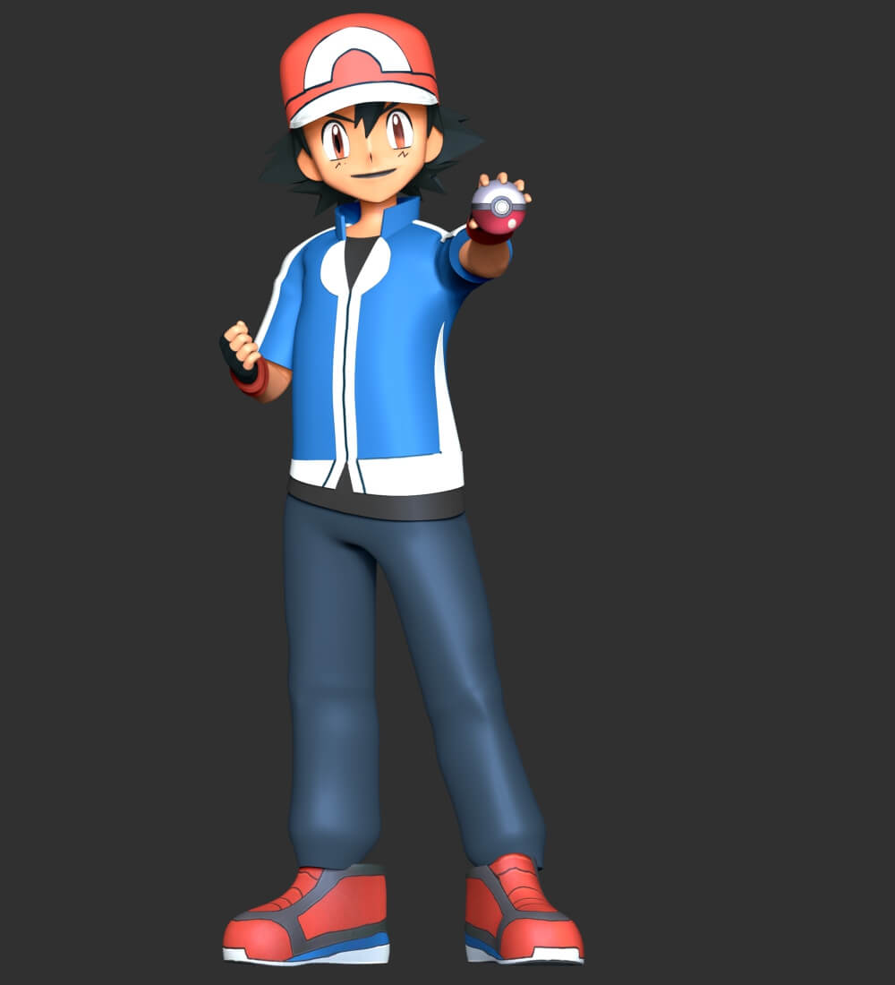 Ash Ketchum - Satoshi Pok Mon 3D Model by lovemodel