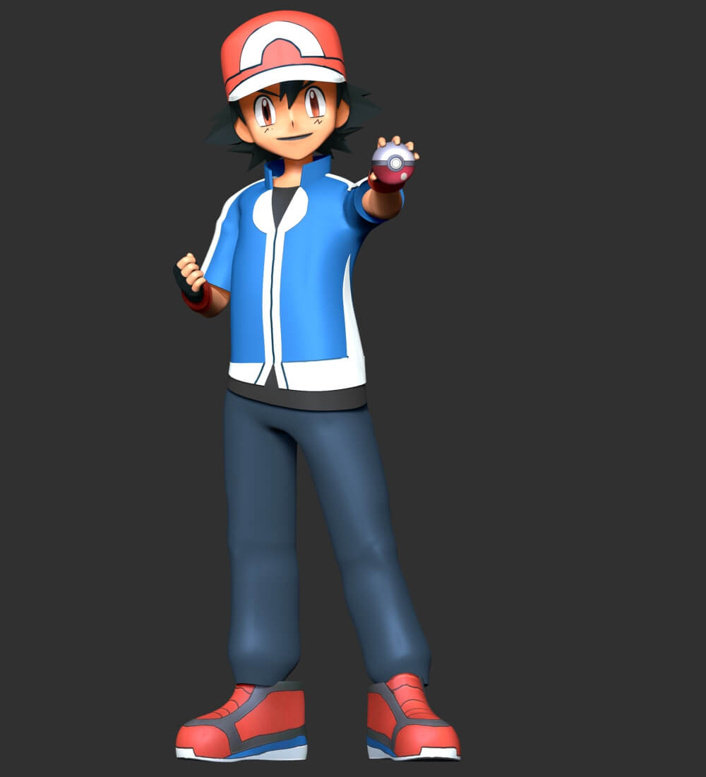 Ash Ketchum - Satoshi Pok Mon 3D Model by lovemodel