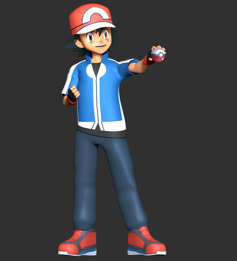 Ash Ketchum - Satoshi Pok Mon 3D Model by lovemodel
