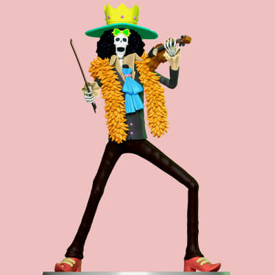 Brook and Violin - One Piece 3D Model by lovemodel