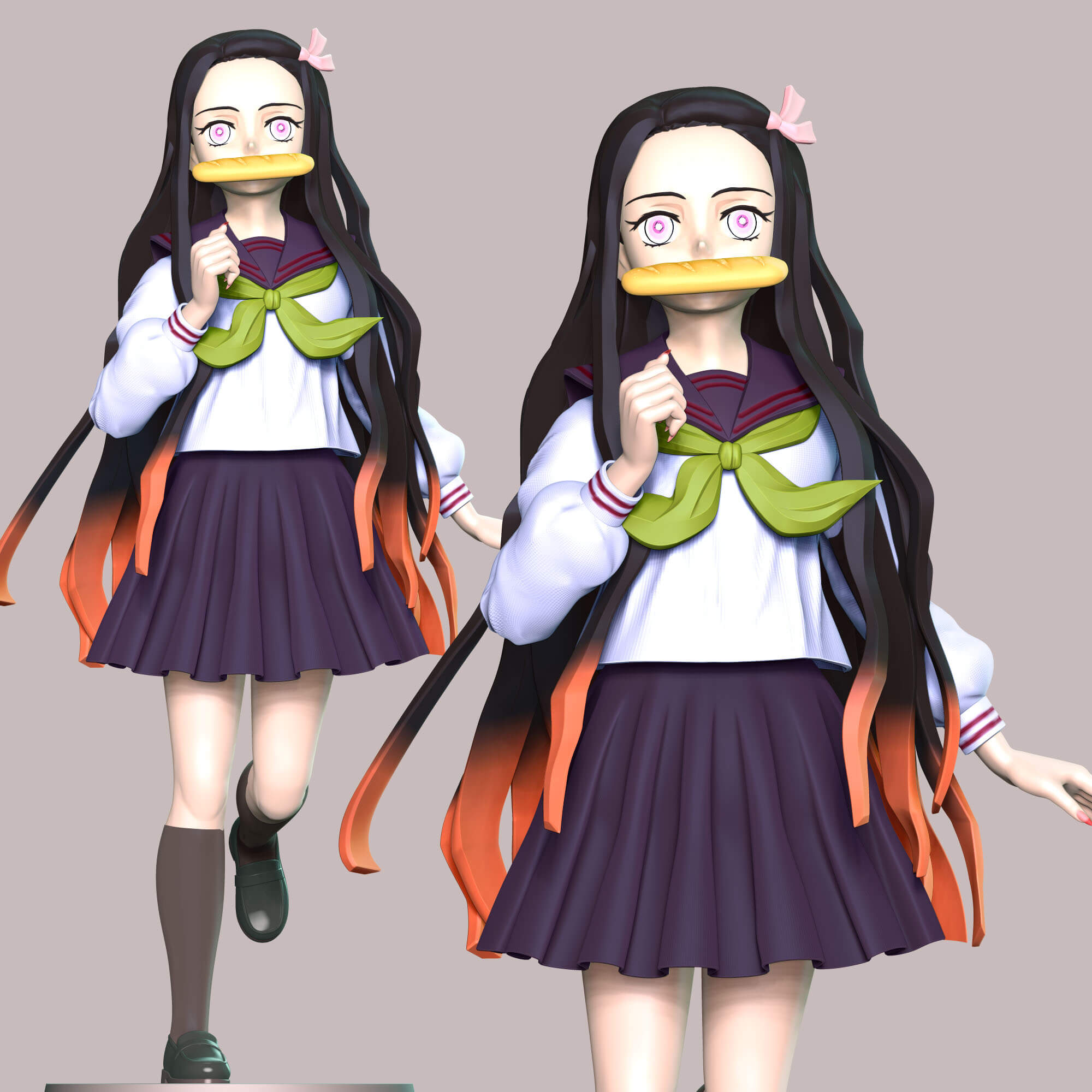 Demon Slayer - Academy Nezuko 3D Model by lovemodel