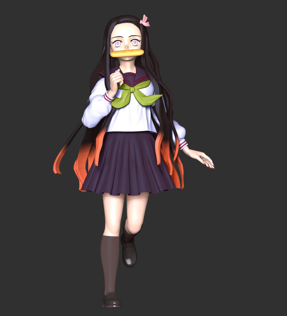 Demon Slayer - Academy Nezuko 3D Model by lovemodel