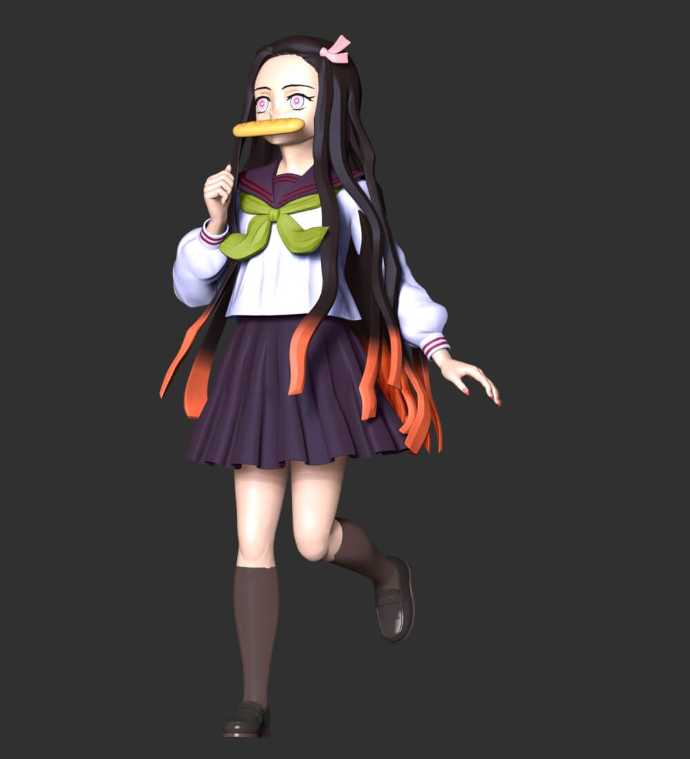 Demon Slayer - Academy Nezuko 3D Model by lovemodel