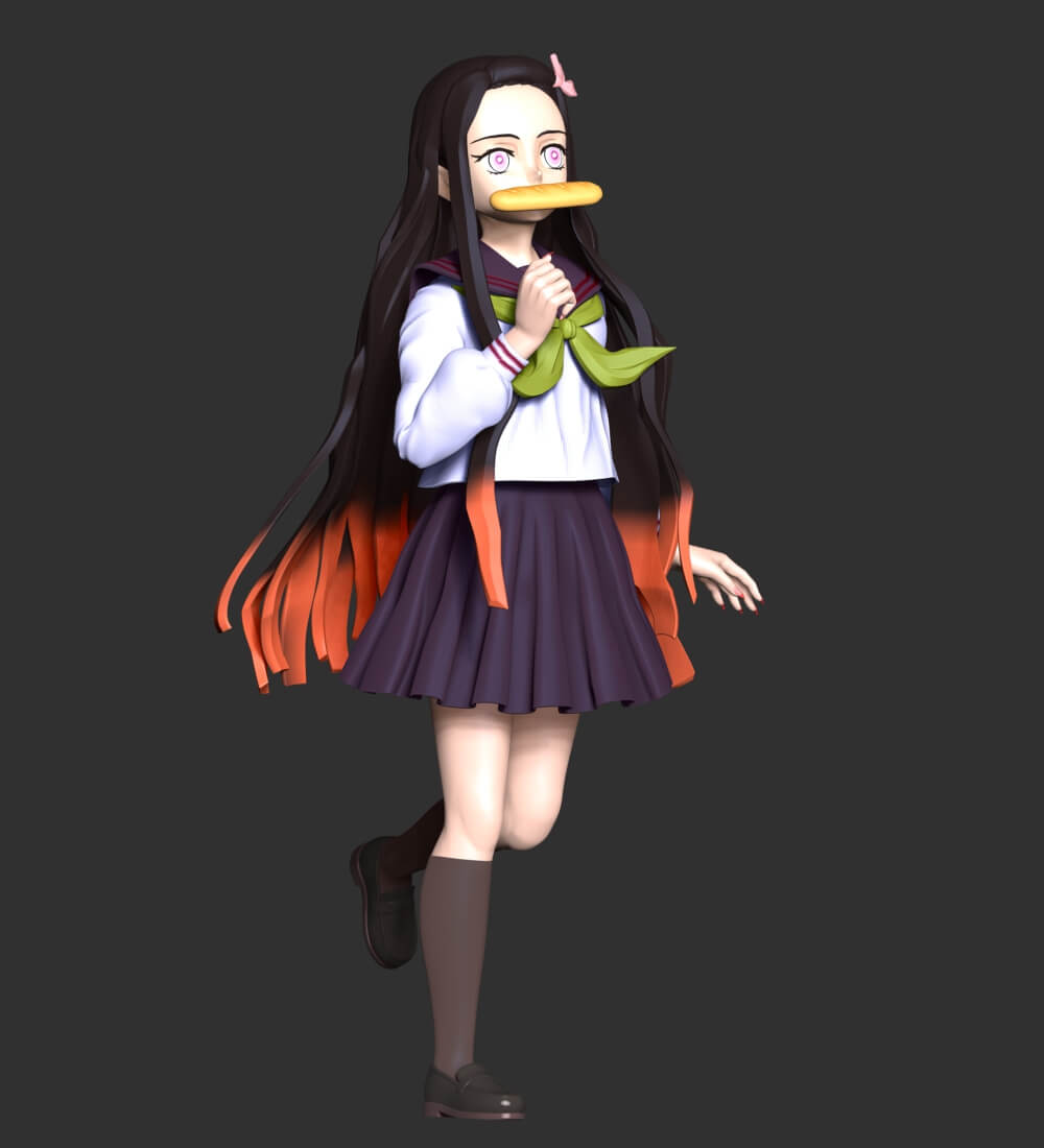 Demon Slayer - Academy Nezuko 3D Model by lovemodel