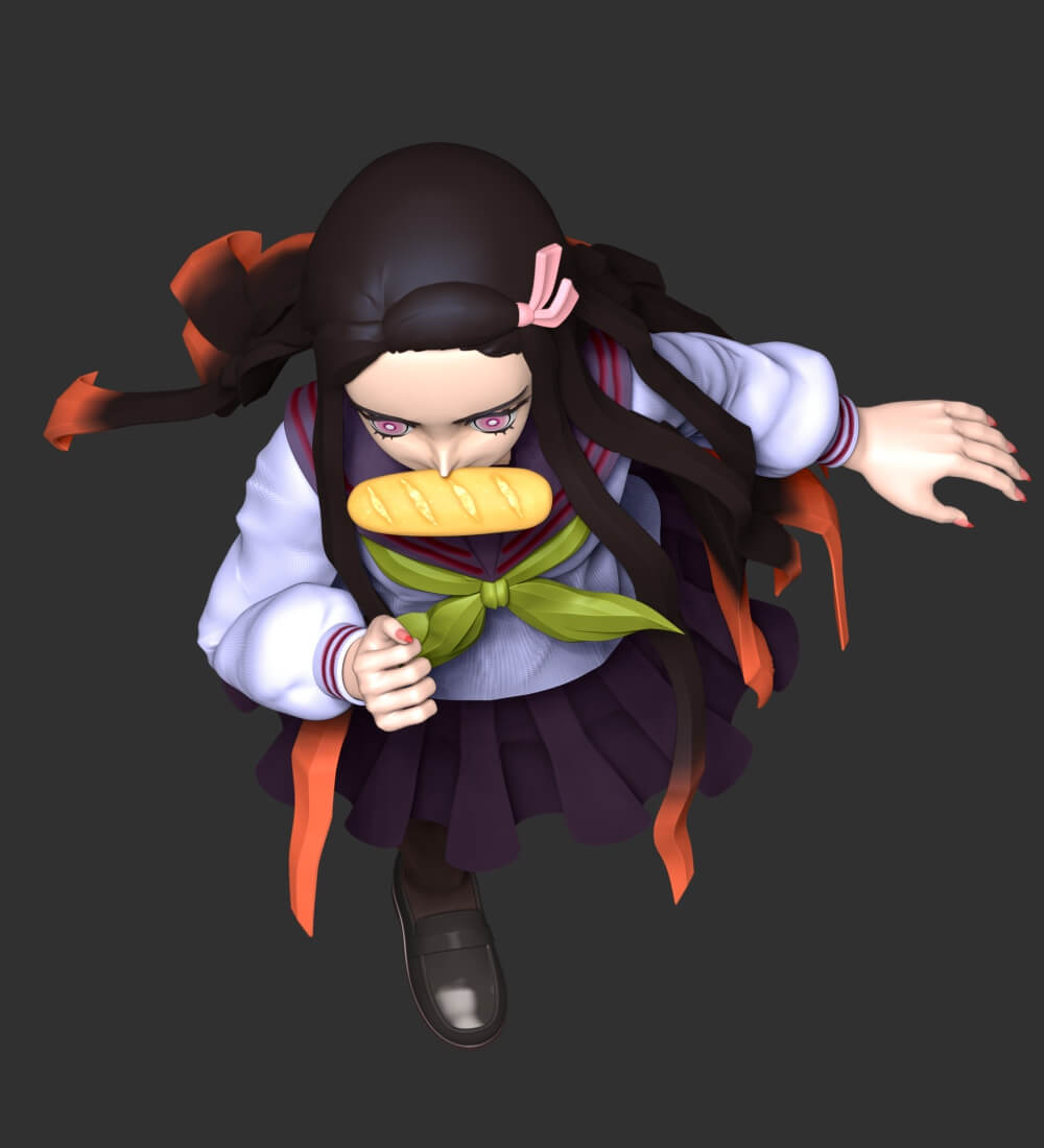 Demon Slayer - Academy Nezuko 3D Model by lovemodel