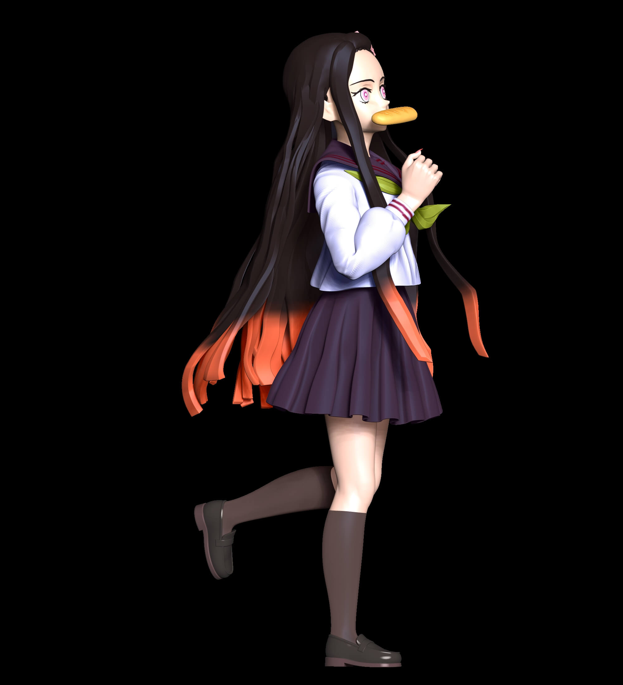 Demon Slayer - Academy Nezuko 3D Model by lovemodel