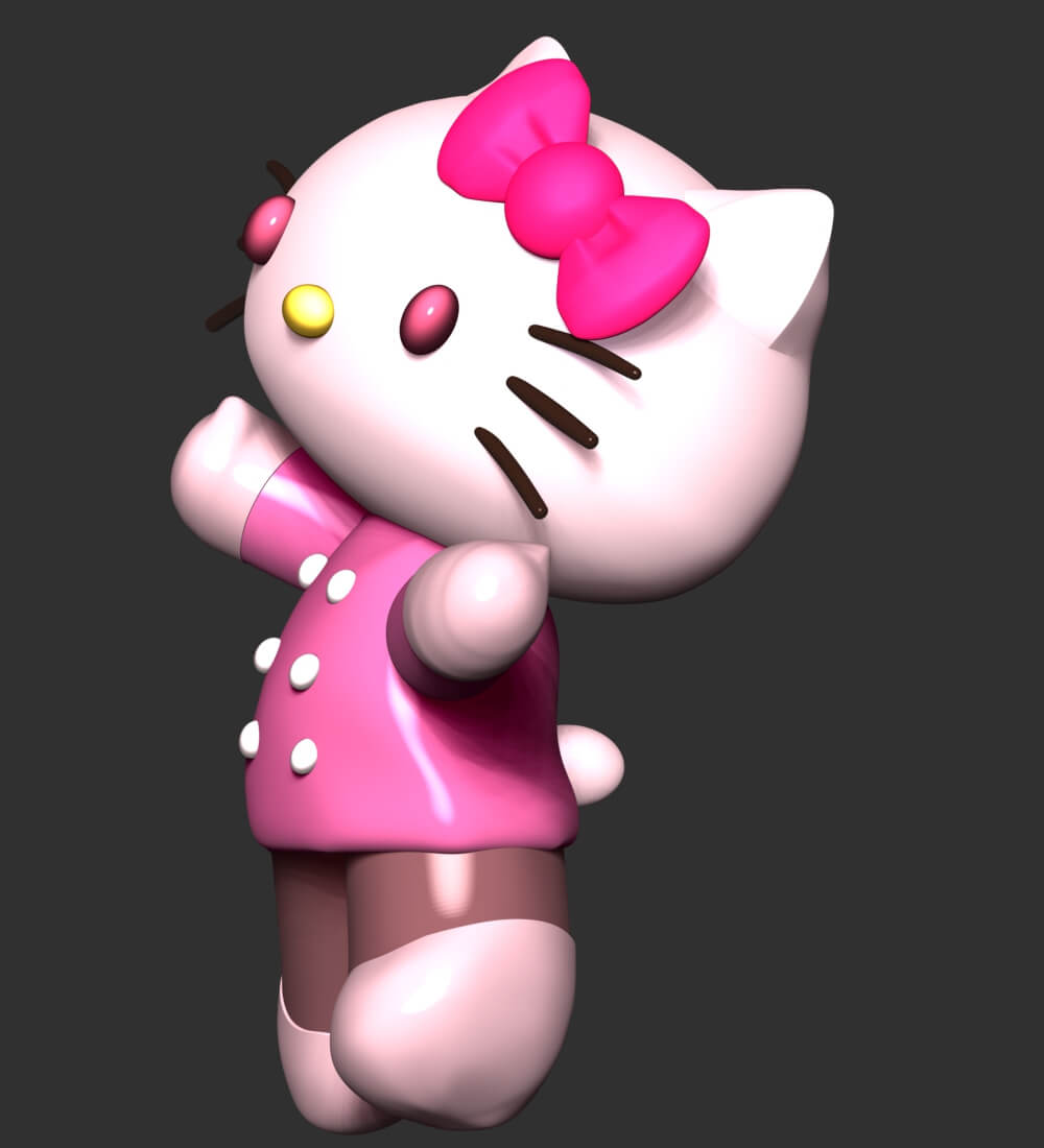 Hello Kitty Fanart - 3D Print Model by lovemodel