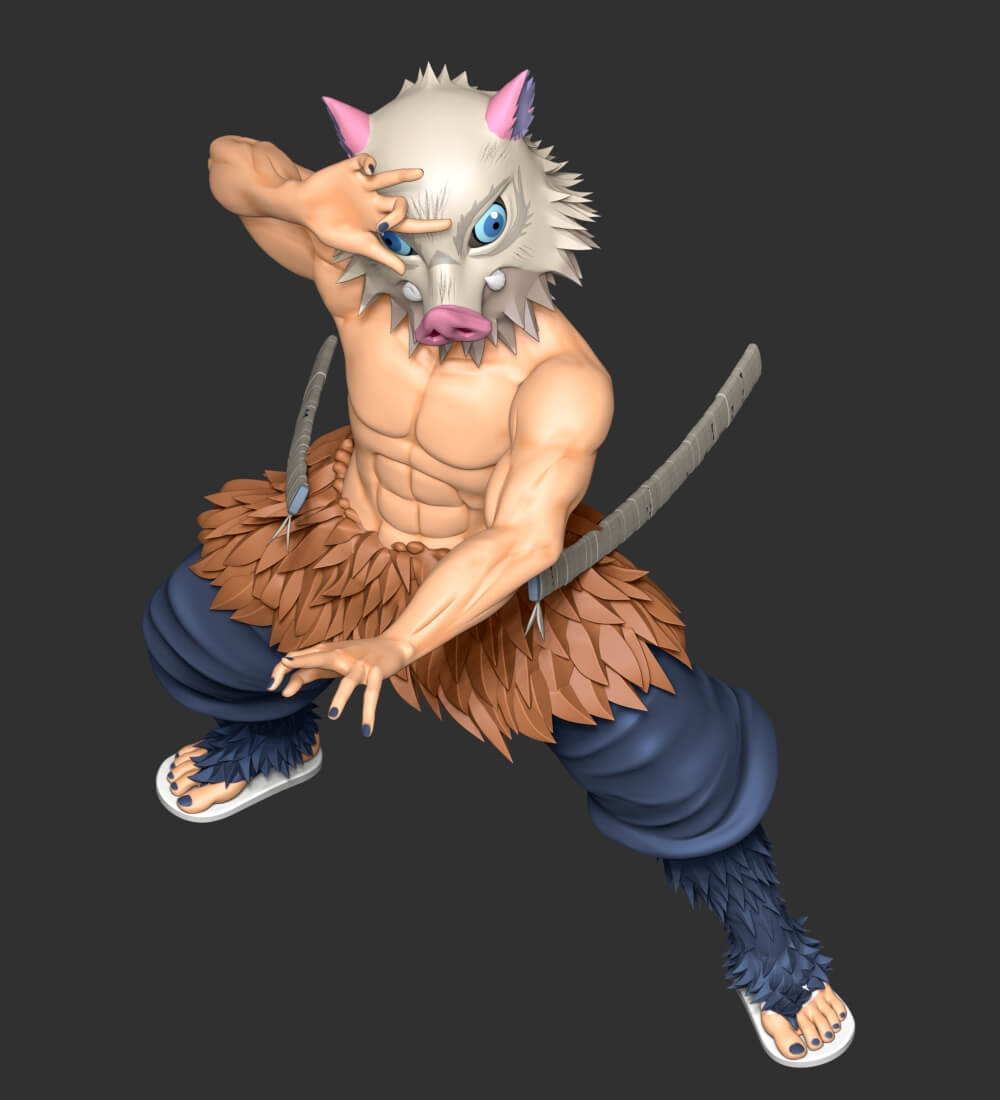 Inosuke Hashibira Boar Face Mask - 3D Model by lovemodel