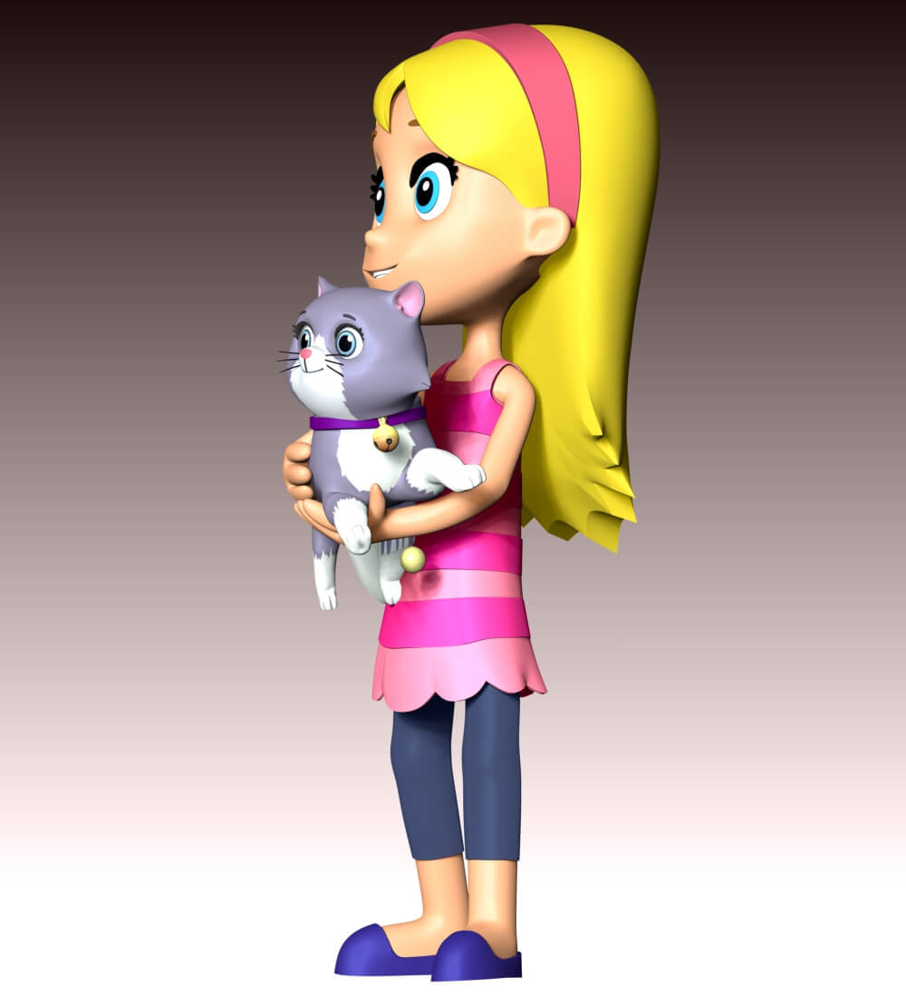 Katie and Cali Cat - Paw Patrol 3D Model by lovemodel