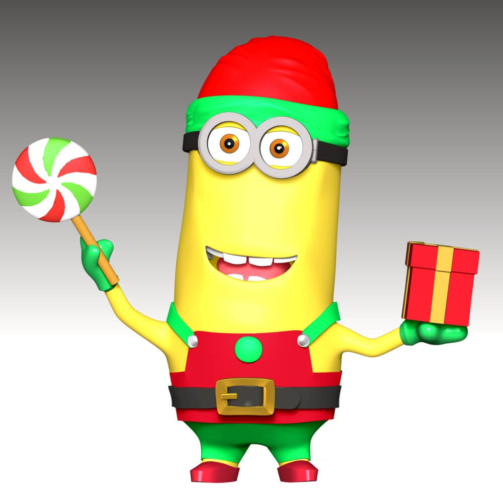 Kevin The Minion - Merry Christmas 3D Model by lovemodel