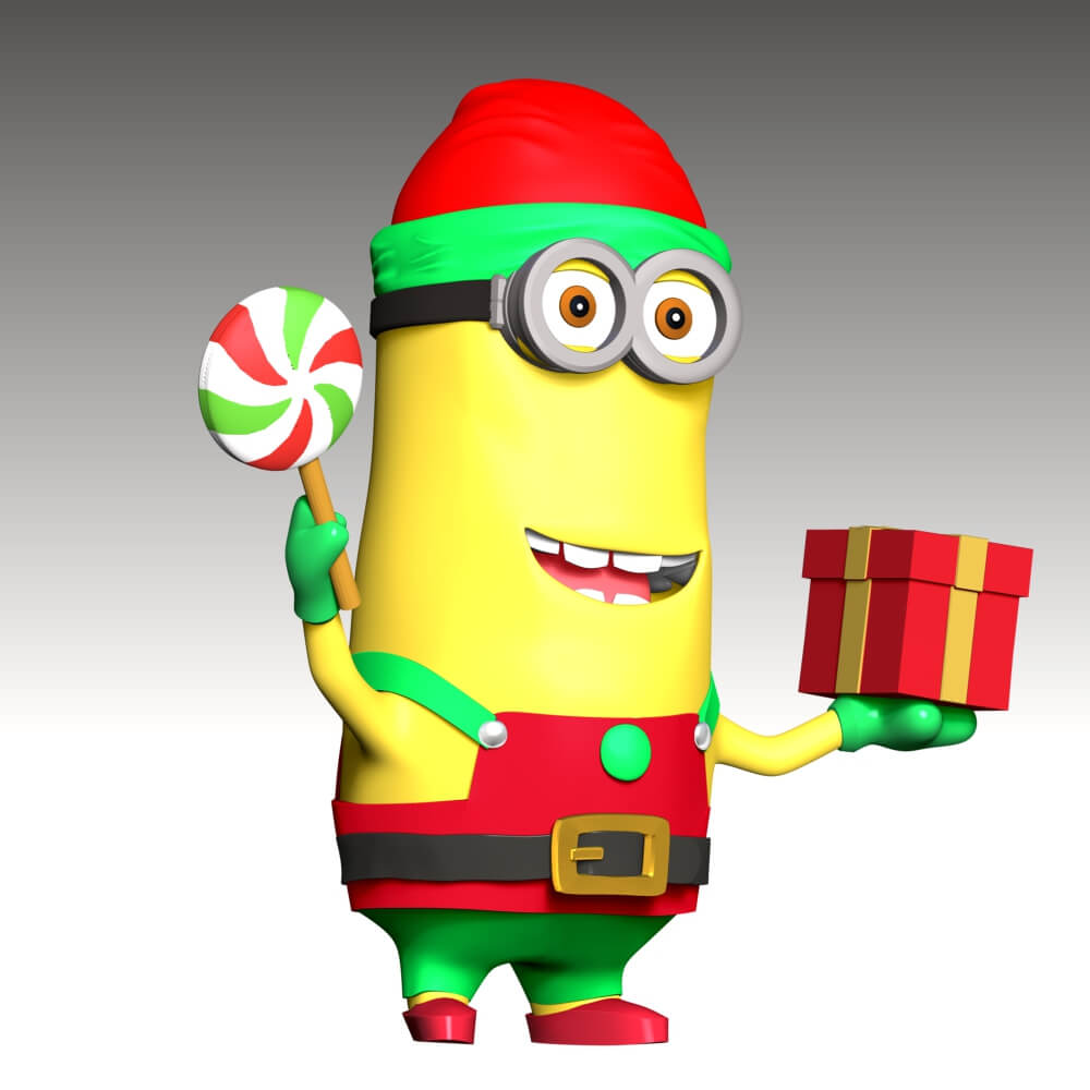 Kevin The Minion - Merry Christmas 3D Model by lovemodel