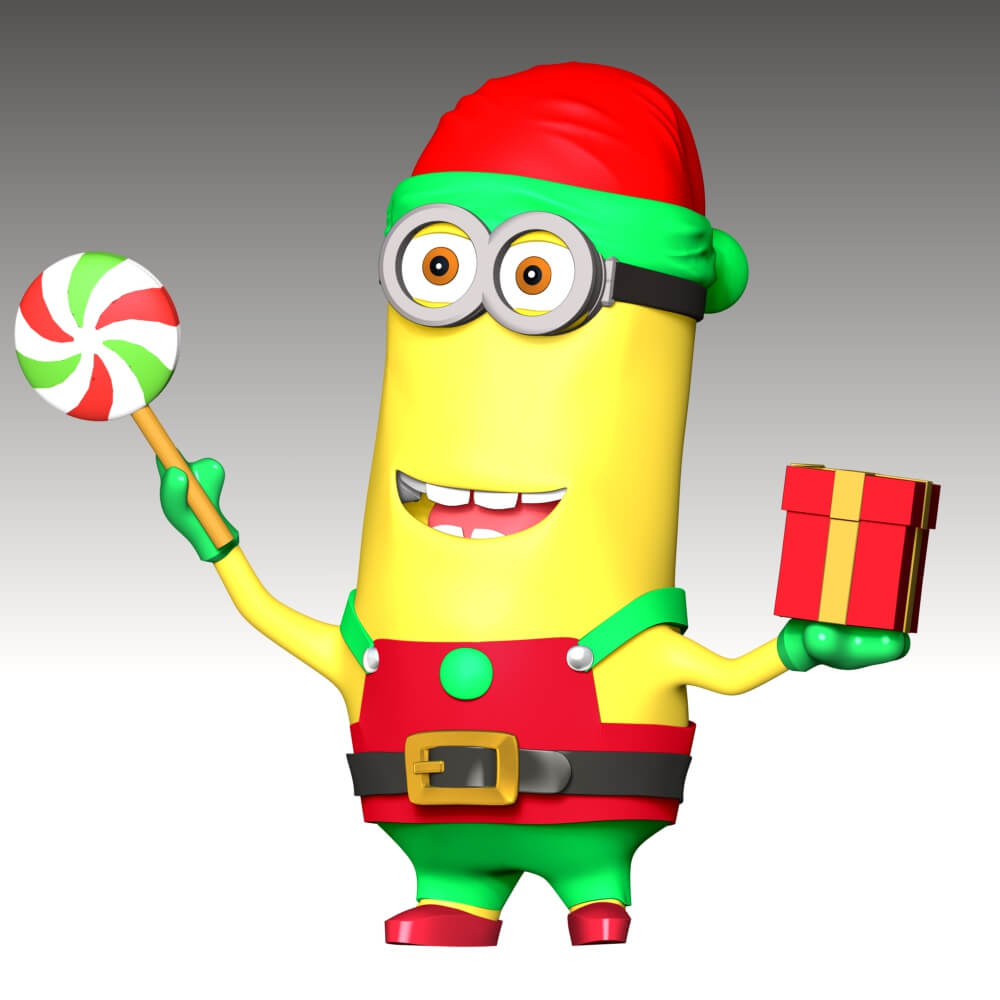 Kevin The Minion - Merry Christmas 3D Model by lovemodel