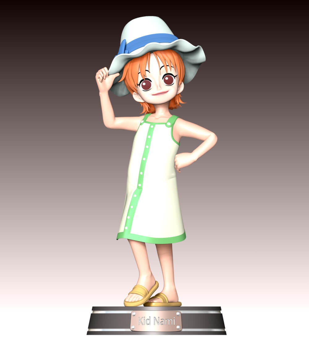 Kid Nami - One Piece 3D Model by lovemodel