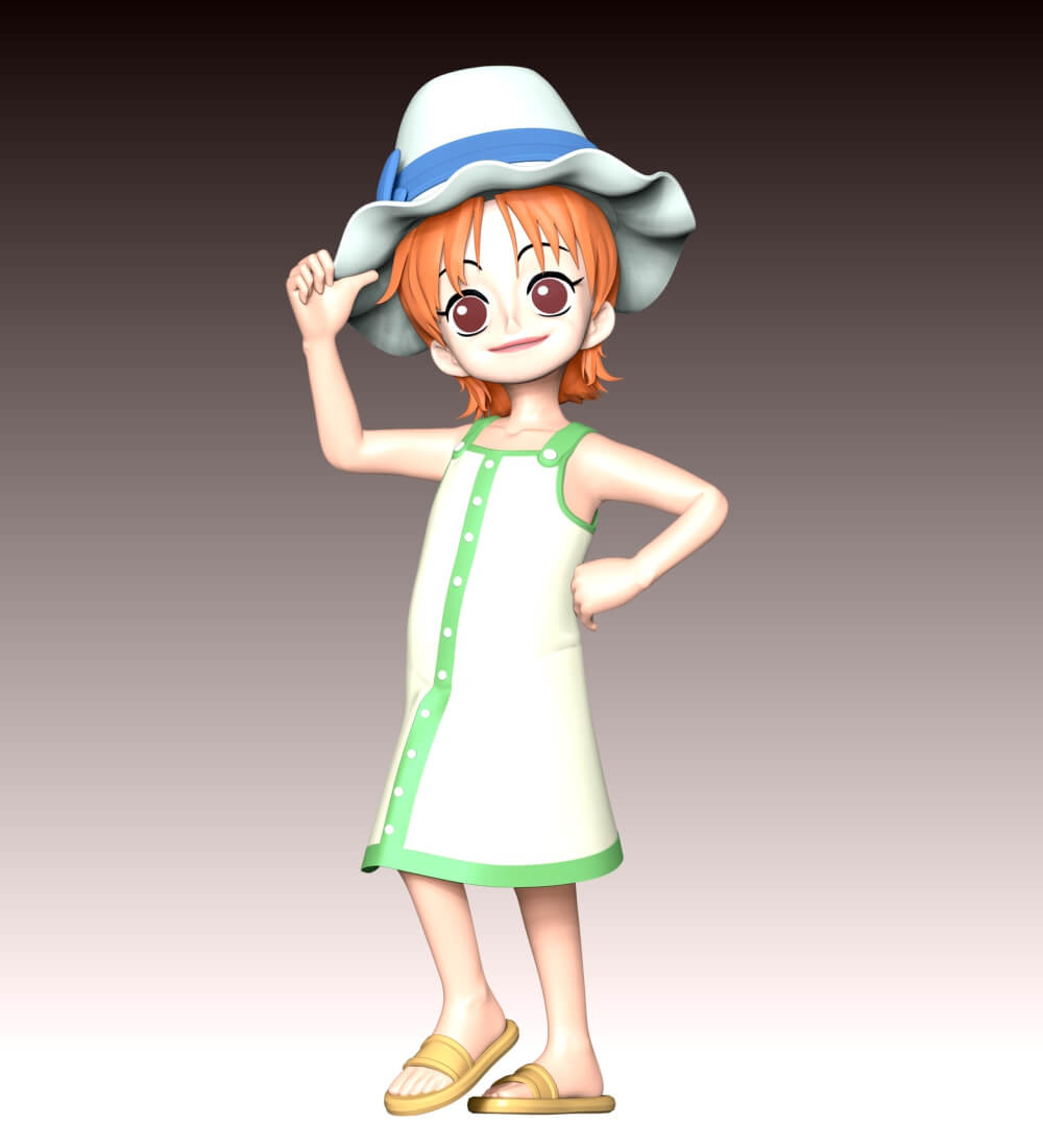 Kid Nami - One Piece 3D Model by lovemodel