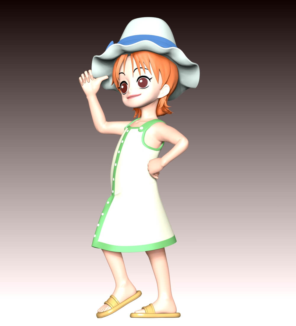 Kid Nami - One Piece 3D Model by lovemodel