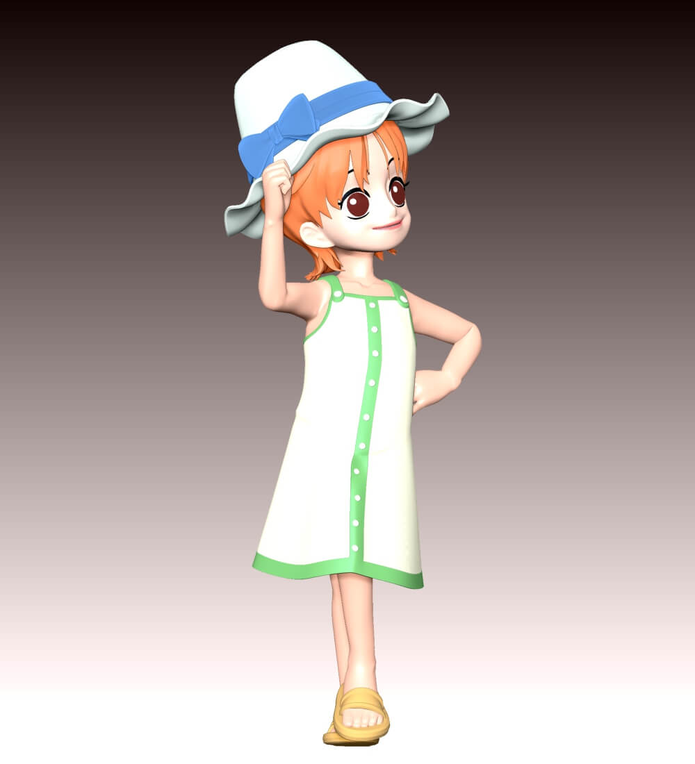Kid Nami - One Piece 3D Model by lovemodel