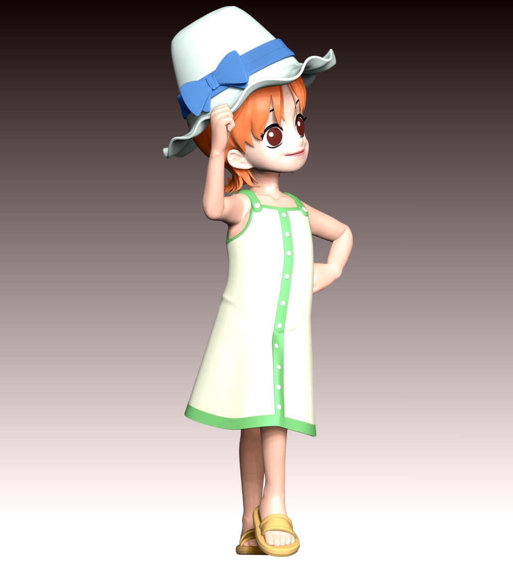 Kid Nami - One Piece 3D Model by lovemodel