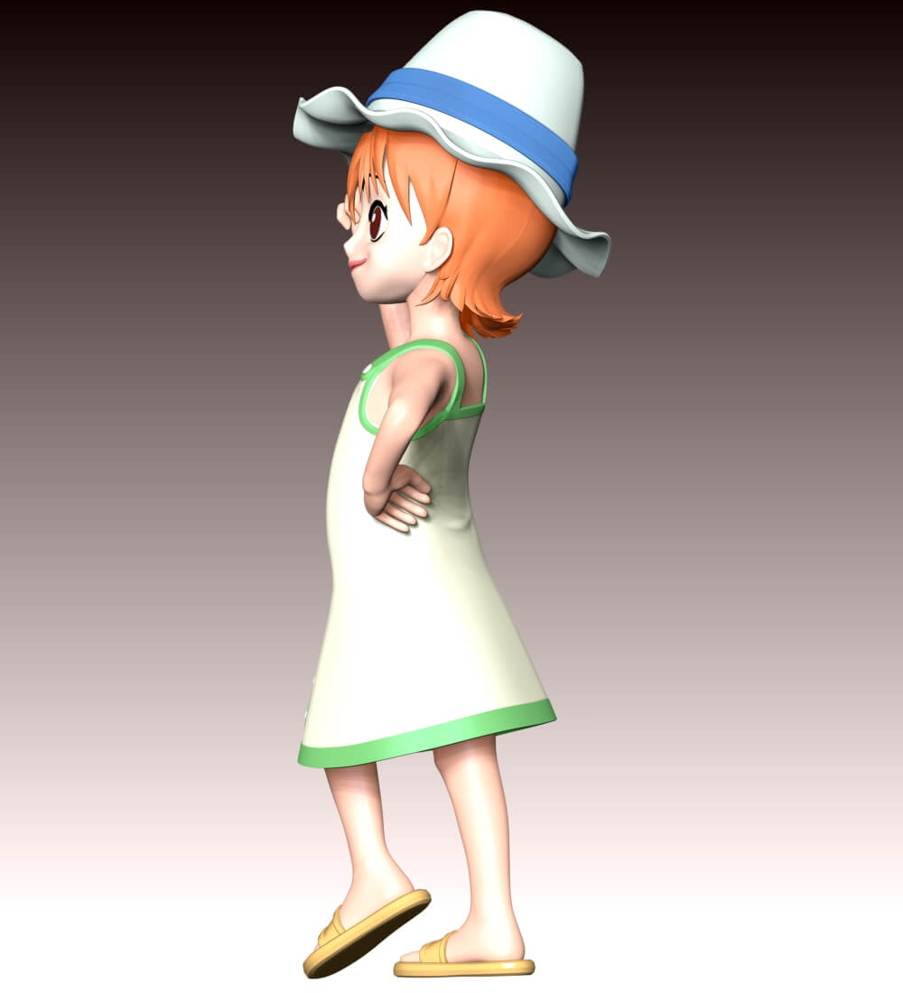 Kid Nami - One Piece 3D Model by lovemodel