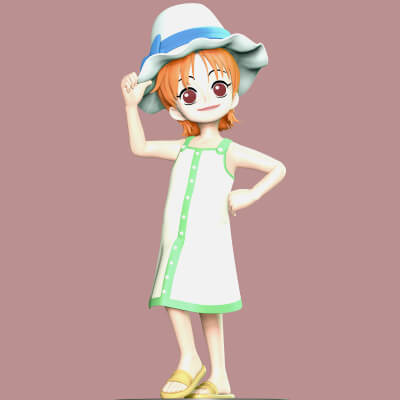 Kid Nami - One Piece 3D Model by lovemodel