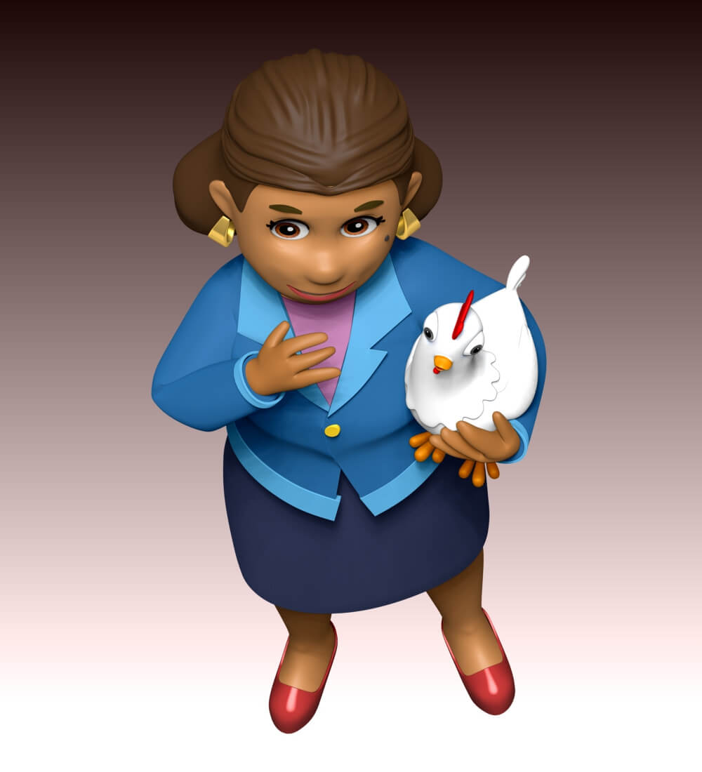Mayor Goodway and Chickaletta - Paw Patrol 3D Model by lovemodel