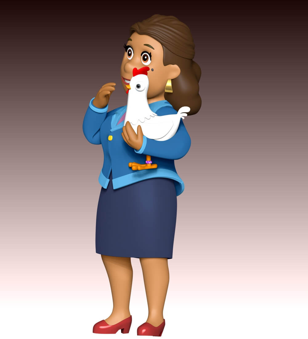 Mayor Goodway and Chickaletta - Paw Patrol 3D Model by lovemodel