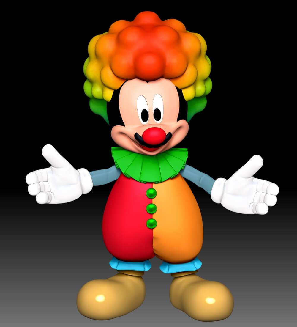 Mickey Mouse Clown - 3D Model by lovemodel