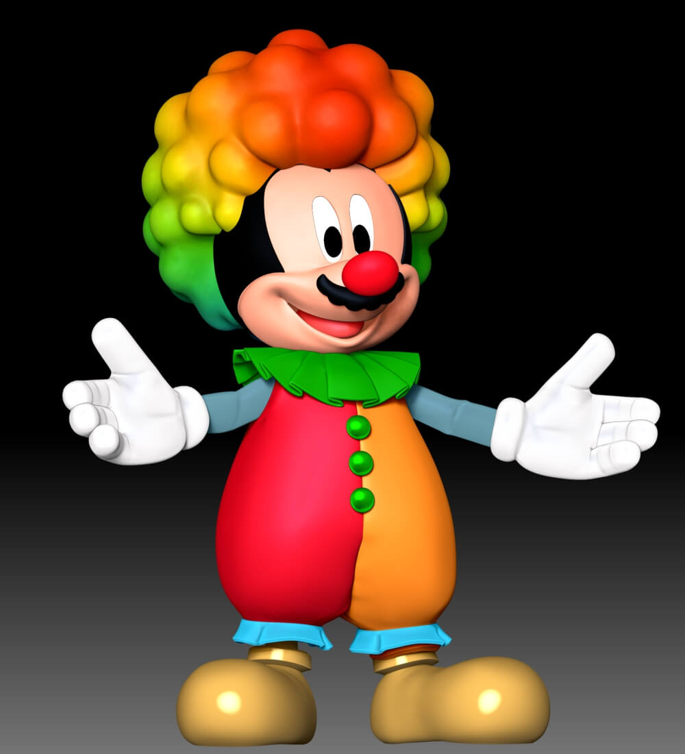 Mickey Mouse Clown - 3D Model by lovemodel