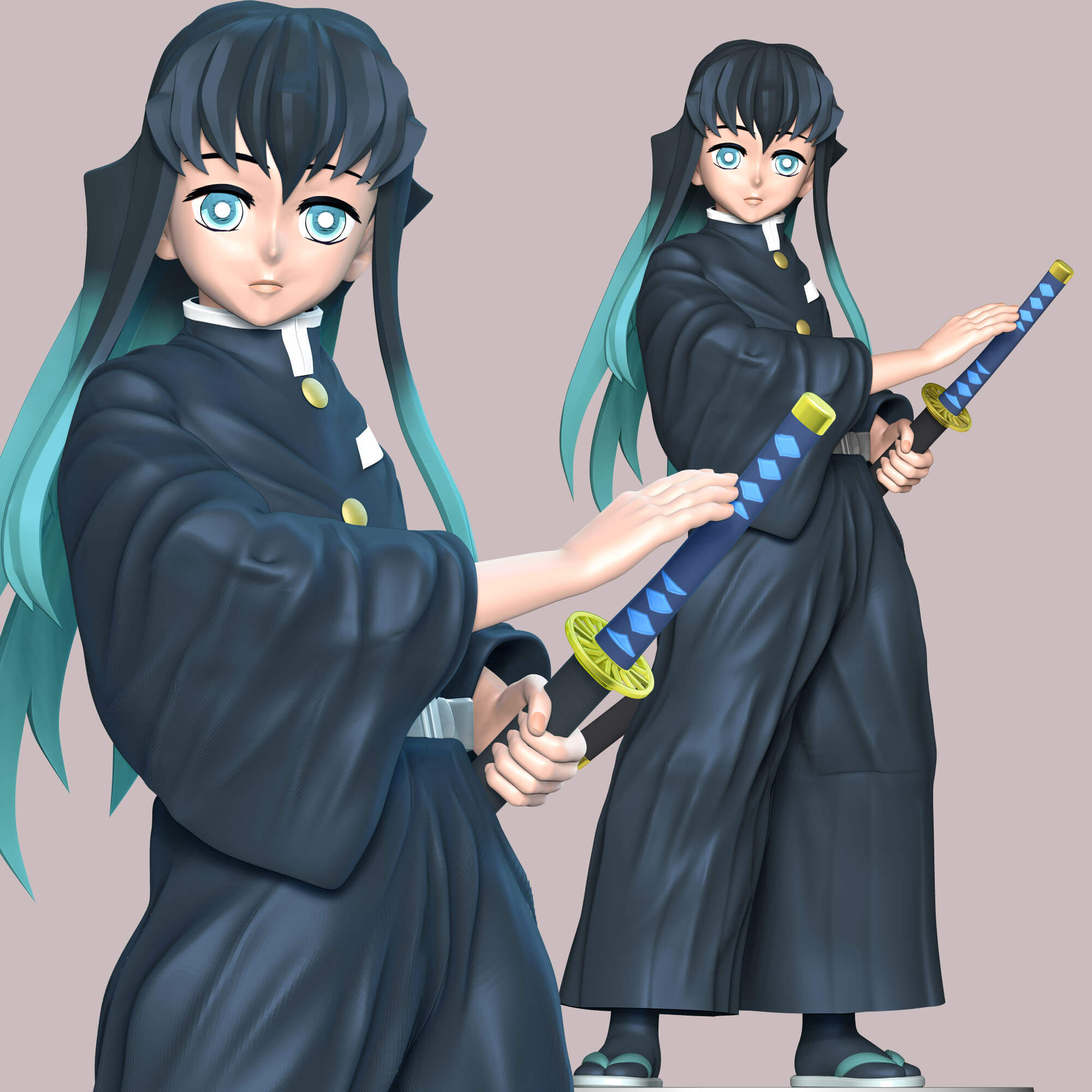 Muichiro Tokito - Demon Slayer: Kimetsu No Yaiba 3D Model by lovemodel