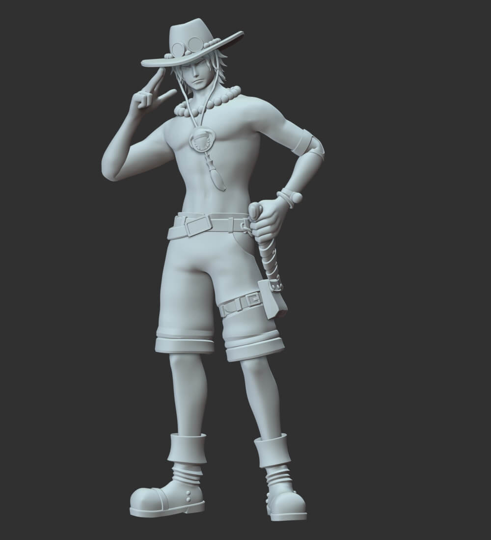 One Piece - Ace 3D Model by lovemodel
