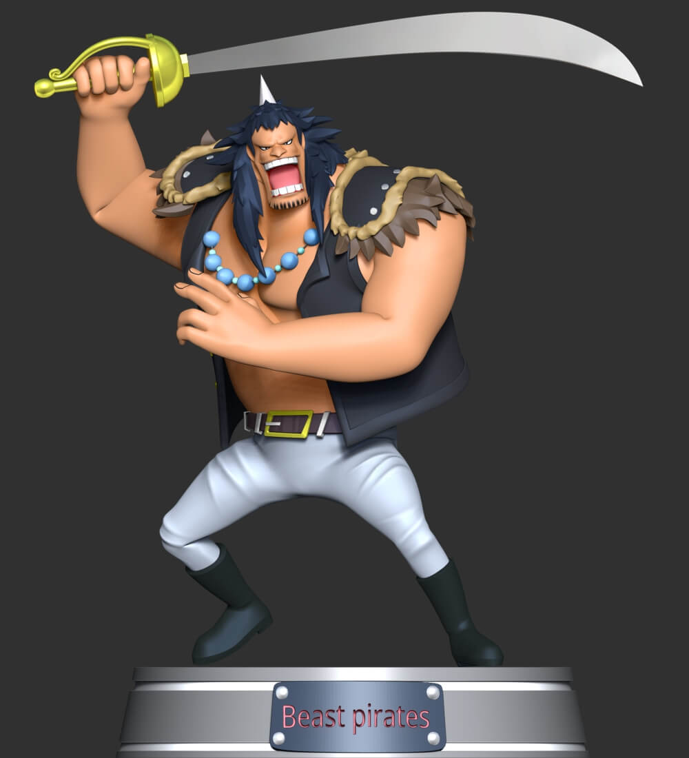 One Piece - Beast Pirate 3 3D Print Model by lovemodel
