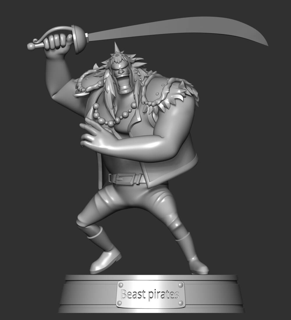 One Piece - Beast Pirate 3 3D Print Model by lovemodel