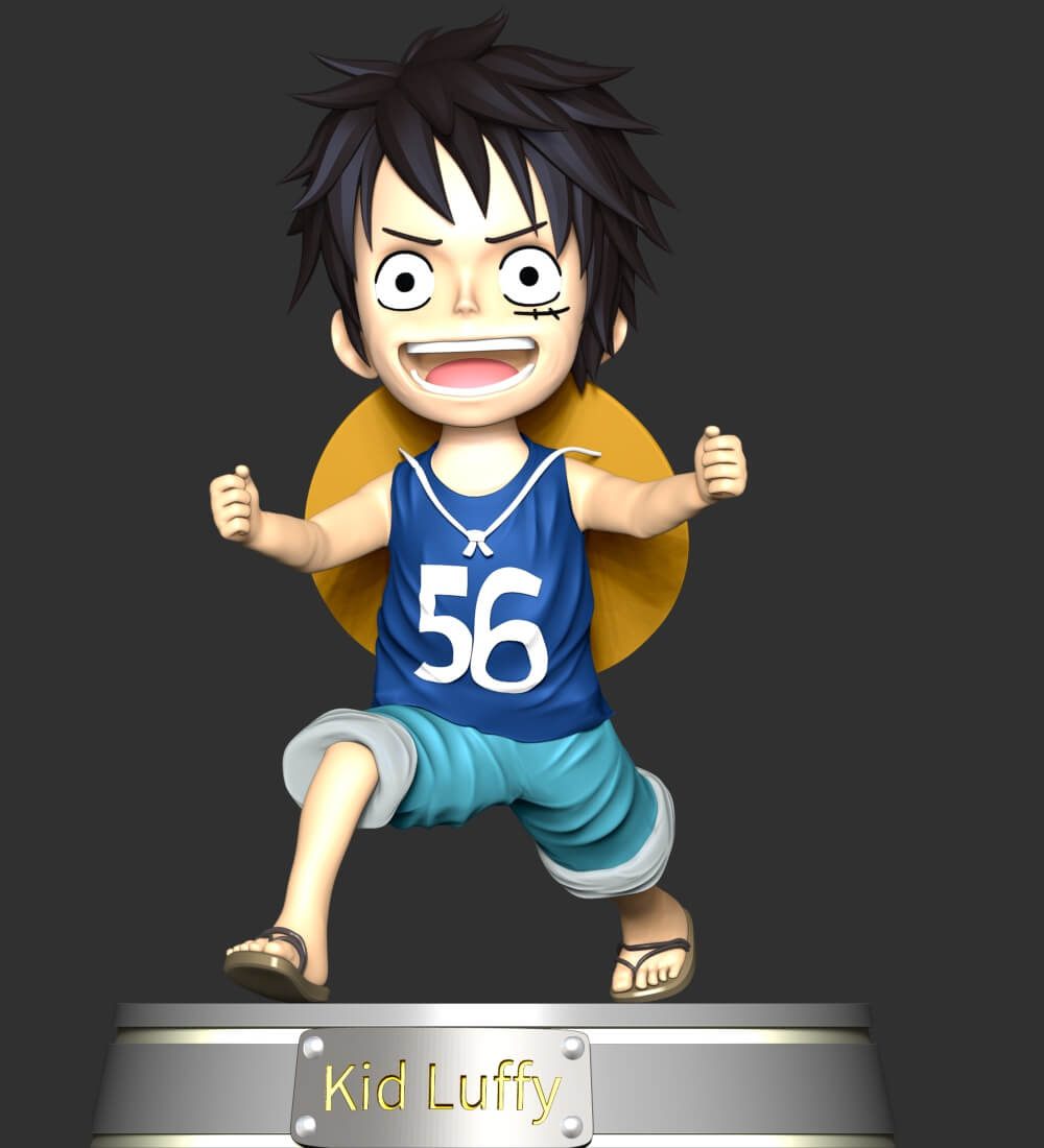 One Piece - Kid Luffy 3D Print Model by lovemodel