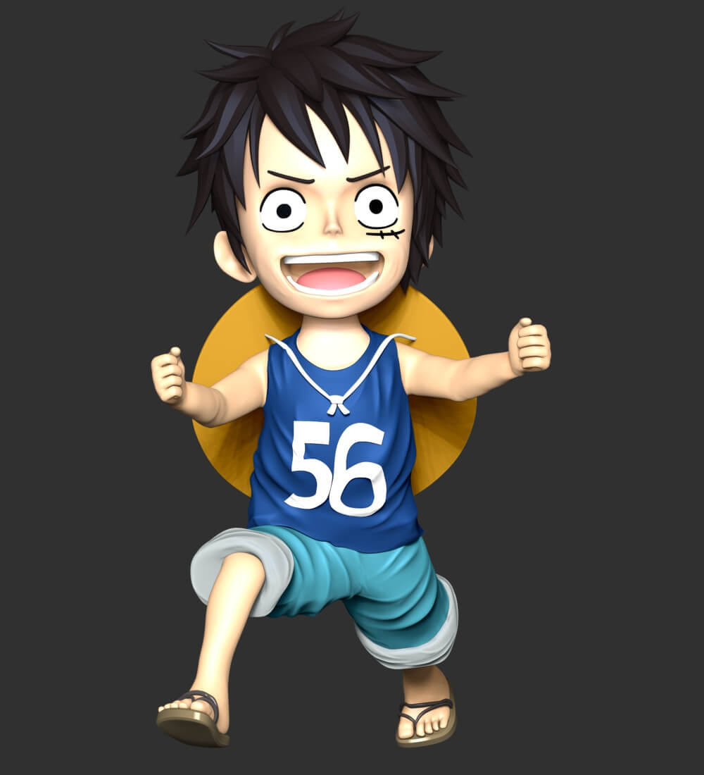 One Piece - Kid Luffy 3D Print Model by lovemodel